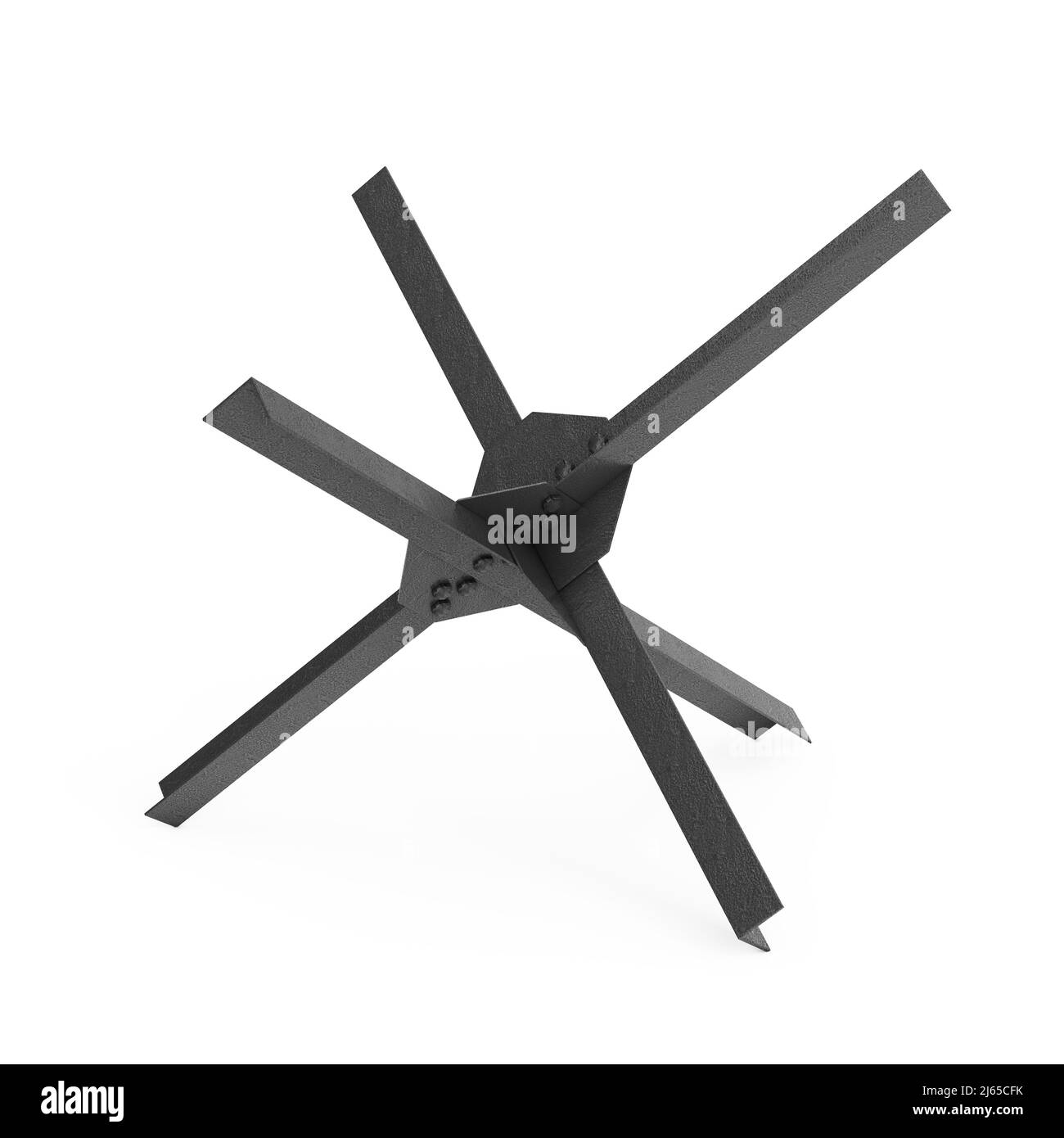 Black Metal Anti Tank Hedgehog Defence Barrage on a white background ...