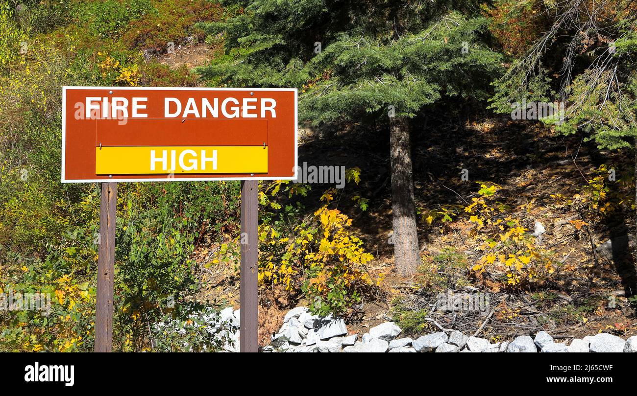 High Fire Danger Sign , Yosemite National Park Stock Photo - Alamy