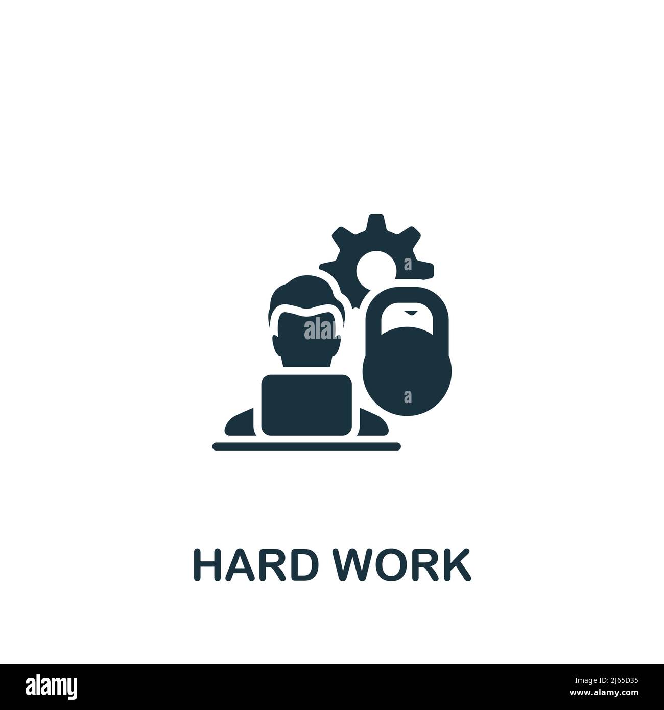 Hard Work icon. Monochrome simple Business Motivation icon for ...