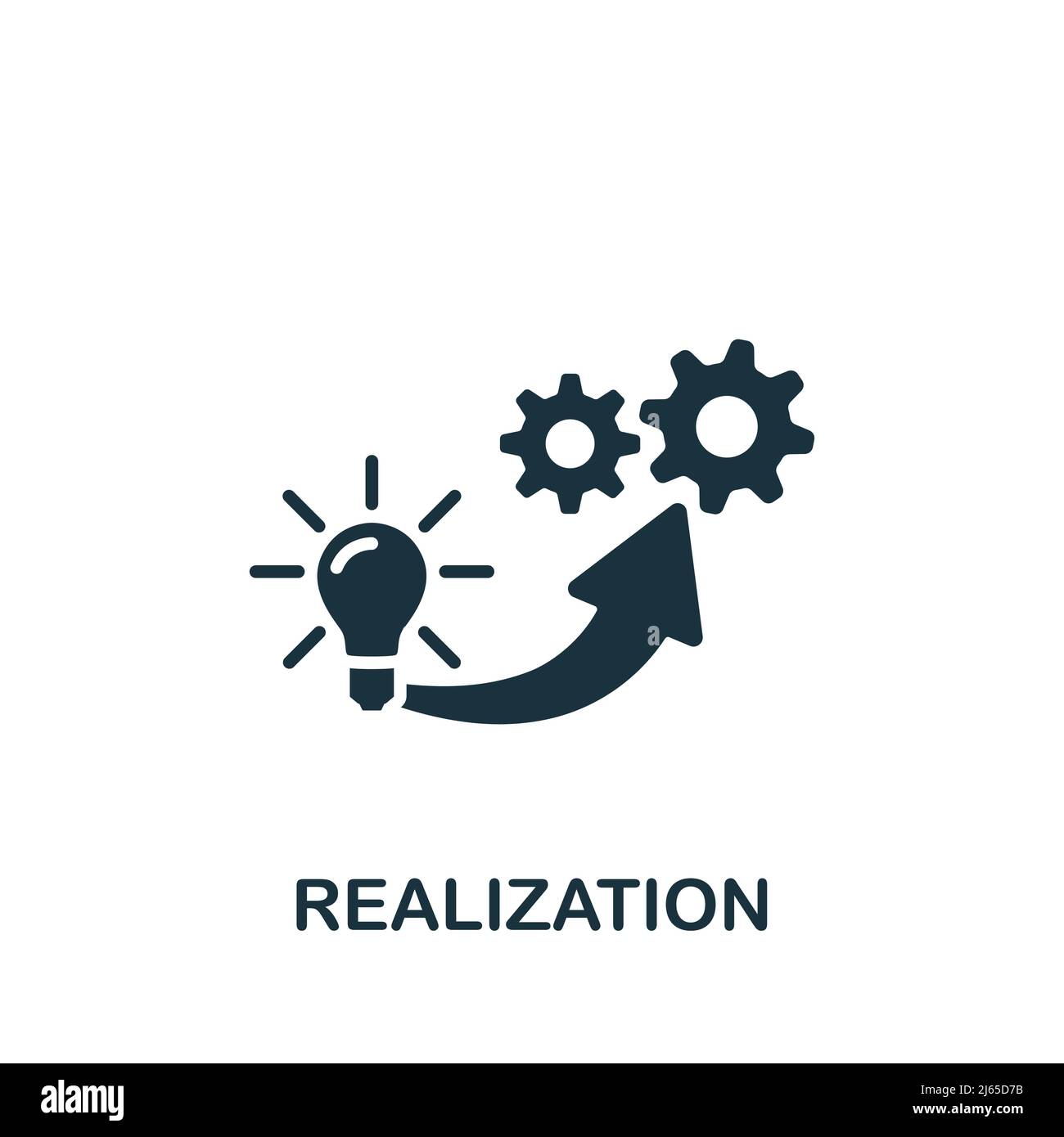 Realization icon. Monochrome simple Business Motivation icon for ...