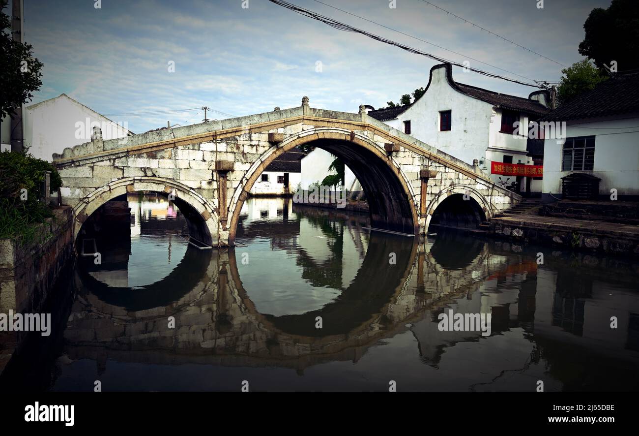 Bridges in the Ancient town of Jinze, near Shanghai Stock Photo - Alamy