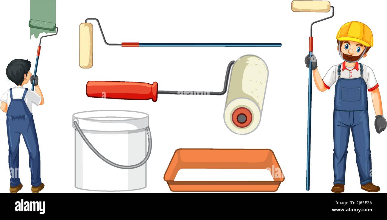 Painting tools set on white background illustration Stock Vector Image ...