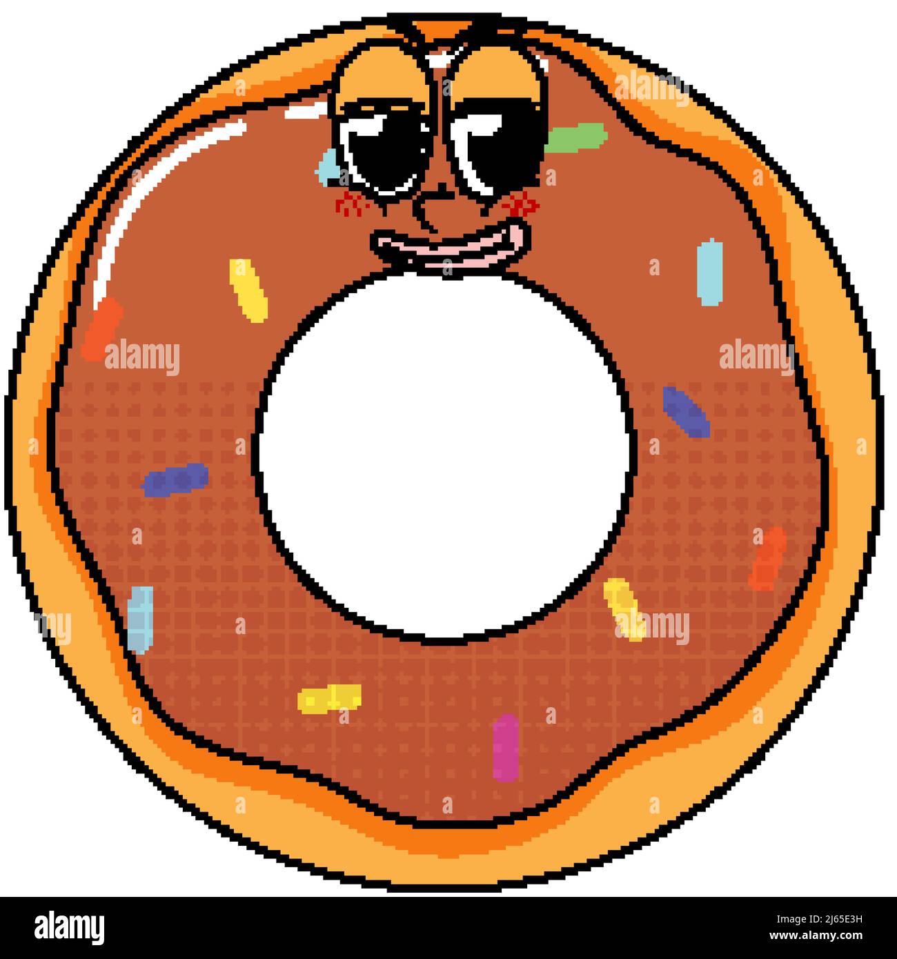Donut cartoon character on white background illustration Stock Vector ...