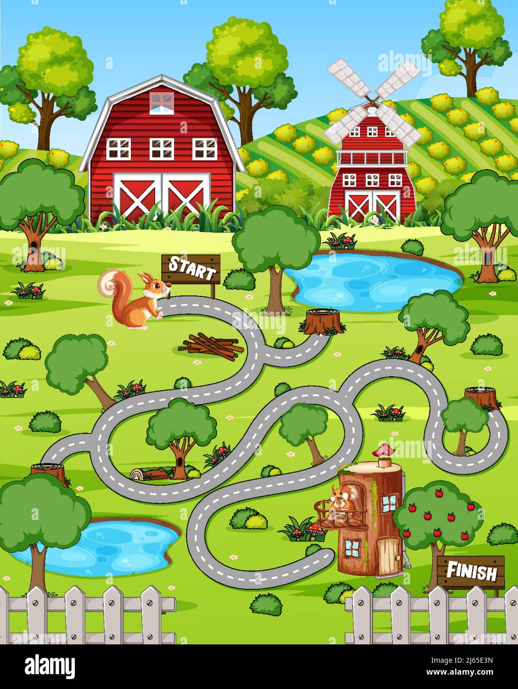 A farm boardgame template illustration Stock Vector Image & Art - Alamy