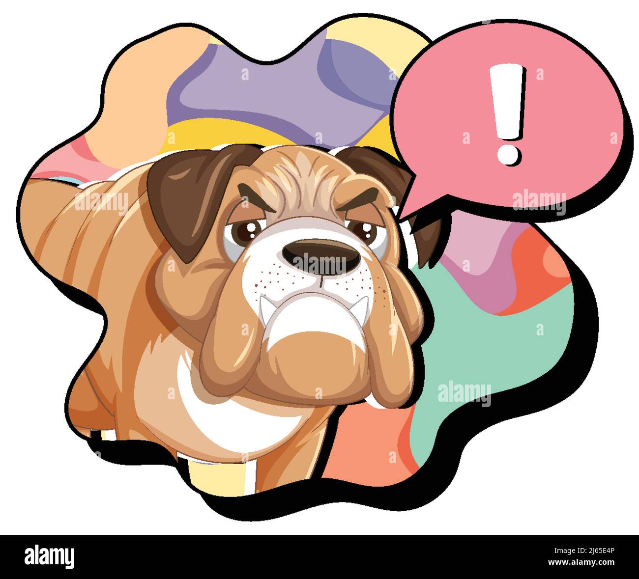 A dog thinking with exclamation mark in callouts illustration Stock ...