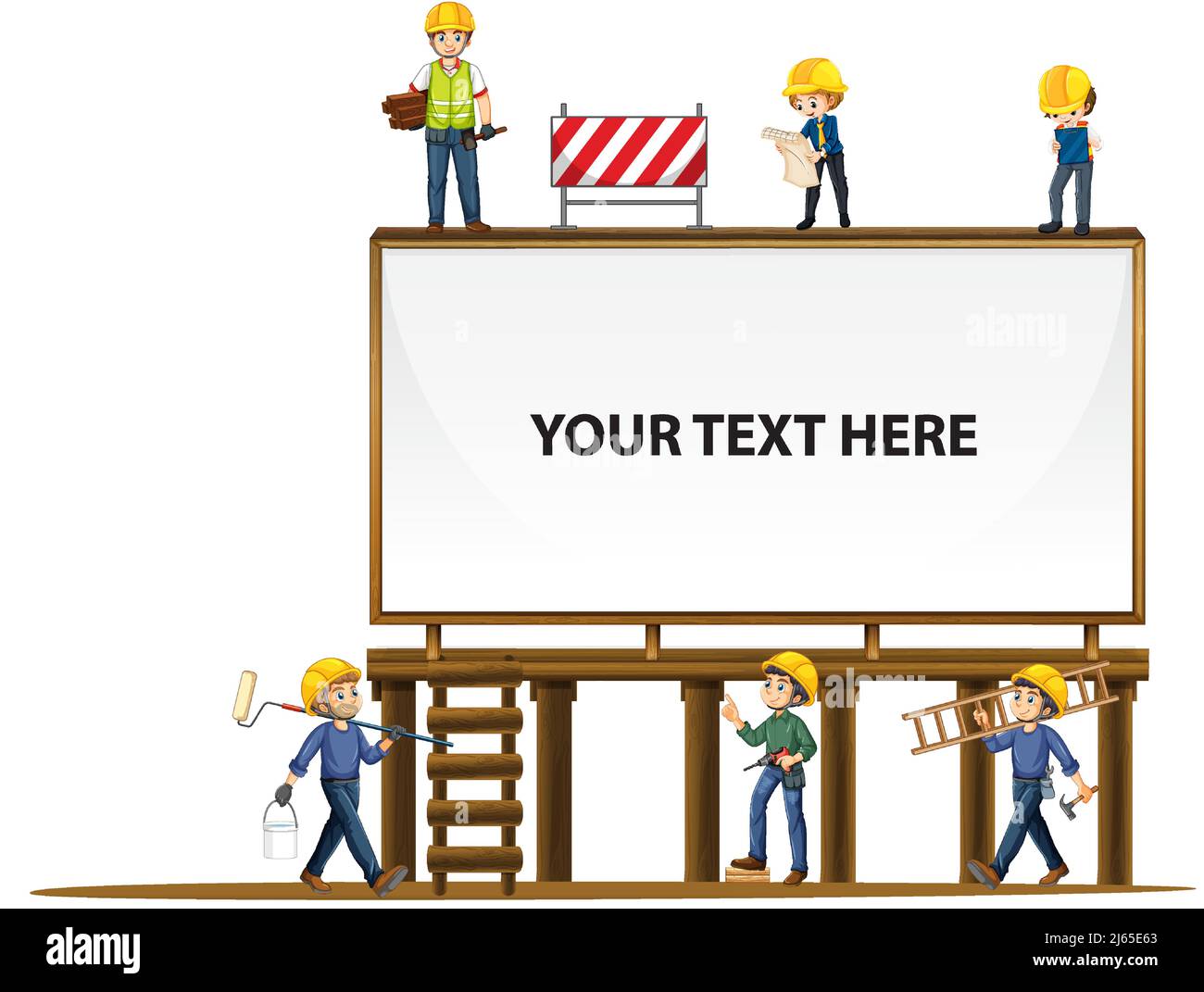 Empty board with construction site theme illustration Stock Vector ...