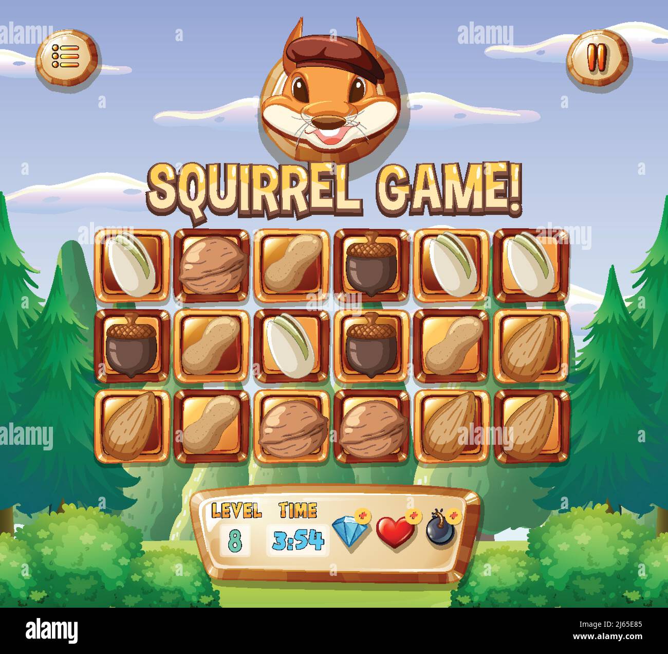 A squirrel board game scene illustration Stock Vector Image & Art - Alamy