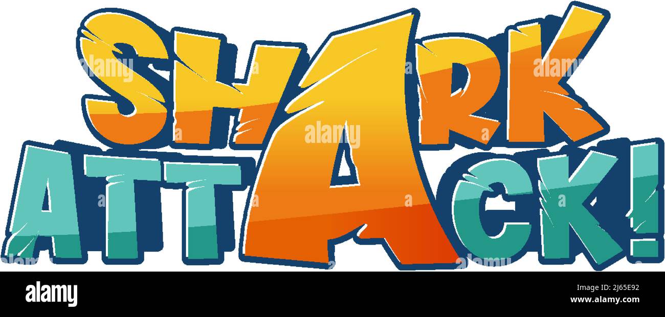 Font design for shark attack illustration Stock Vector Image & Art - Alamy