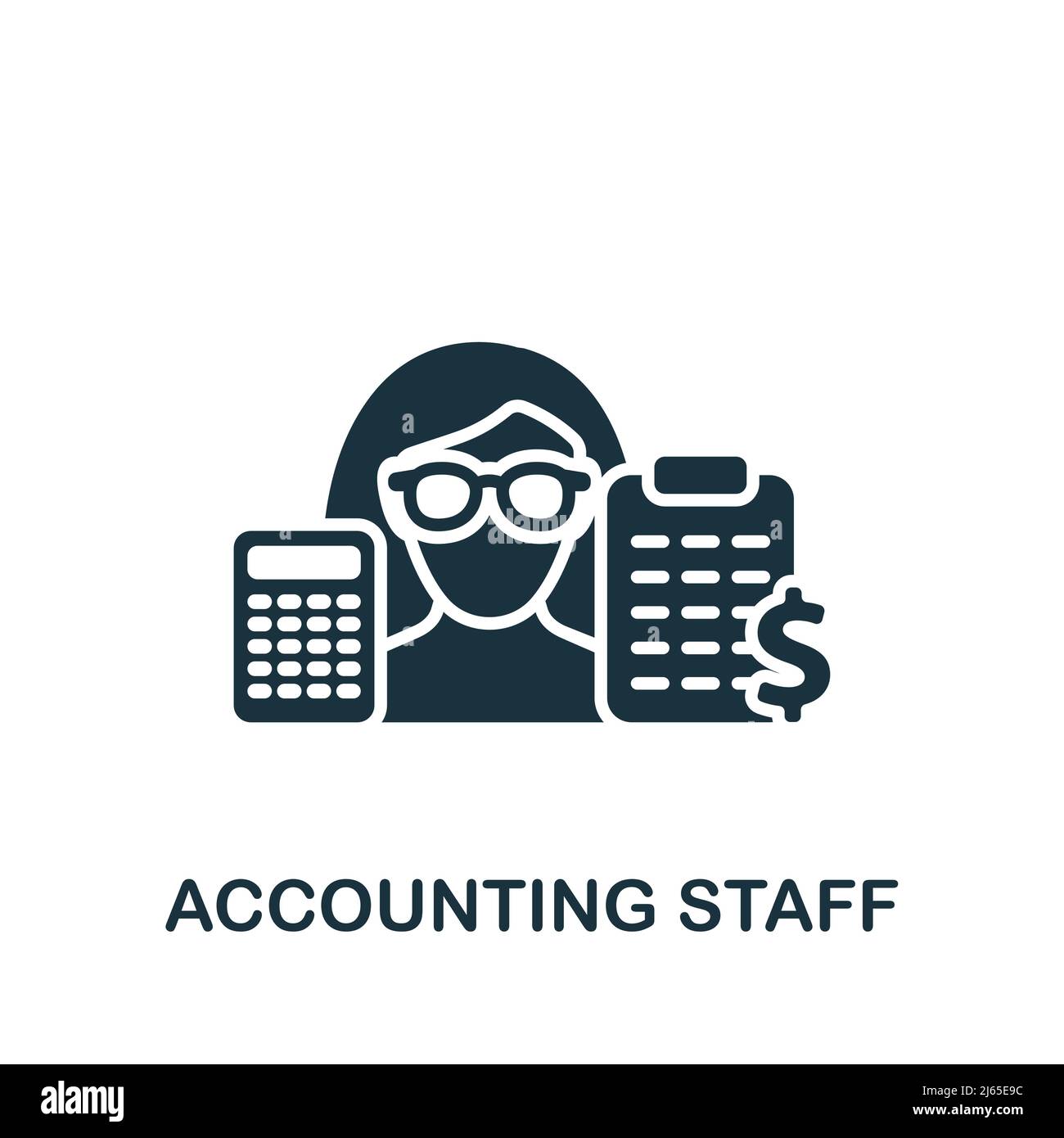 Accounting Staff icon. Monochrome simple Business Training icon for ...