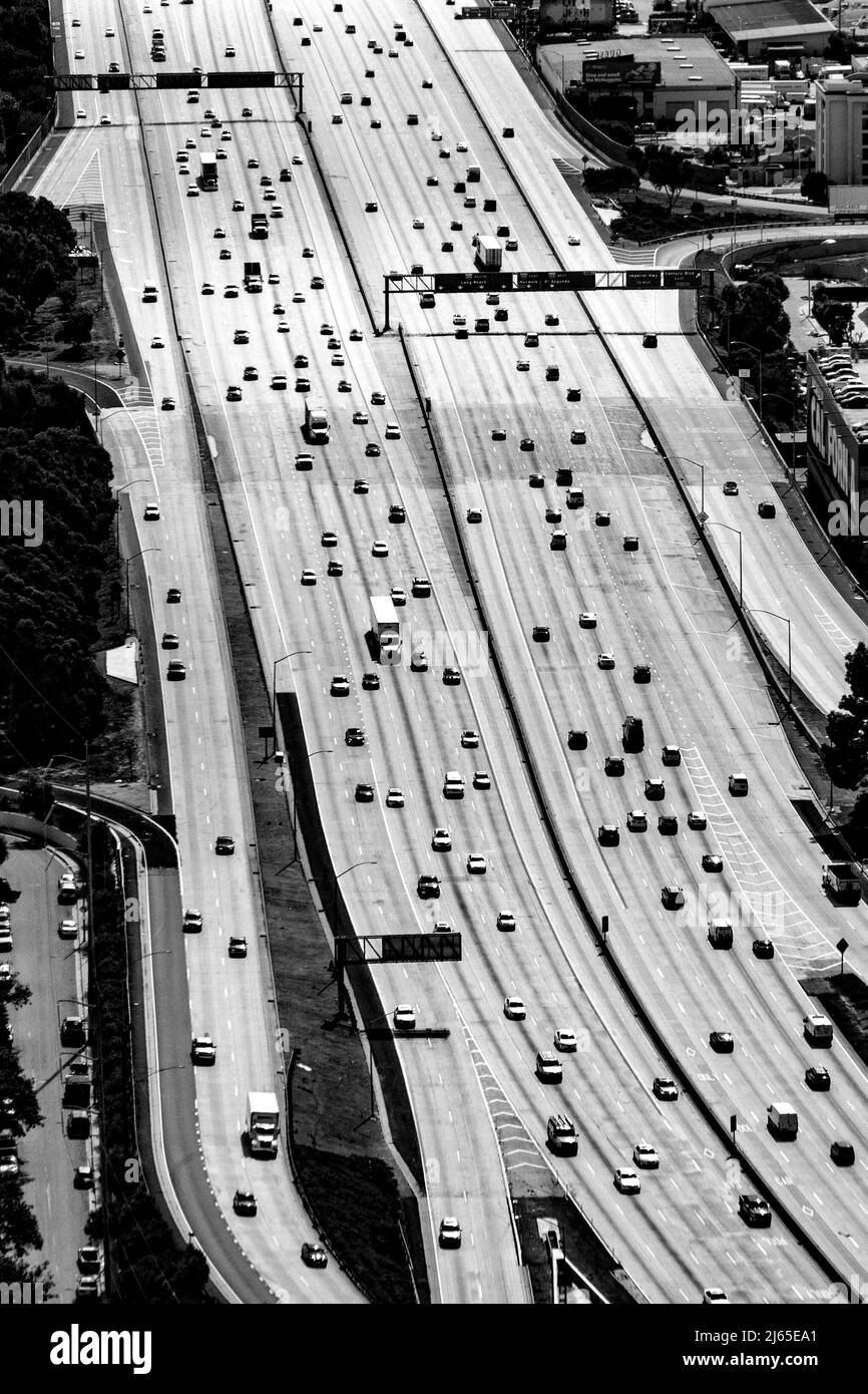 Los angeles freeway aerial Black and White Stock Photos & Images - Alamy