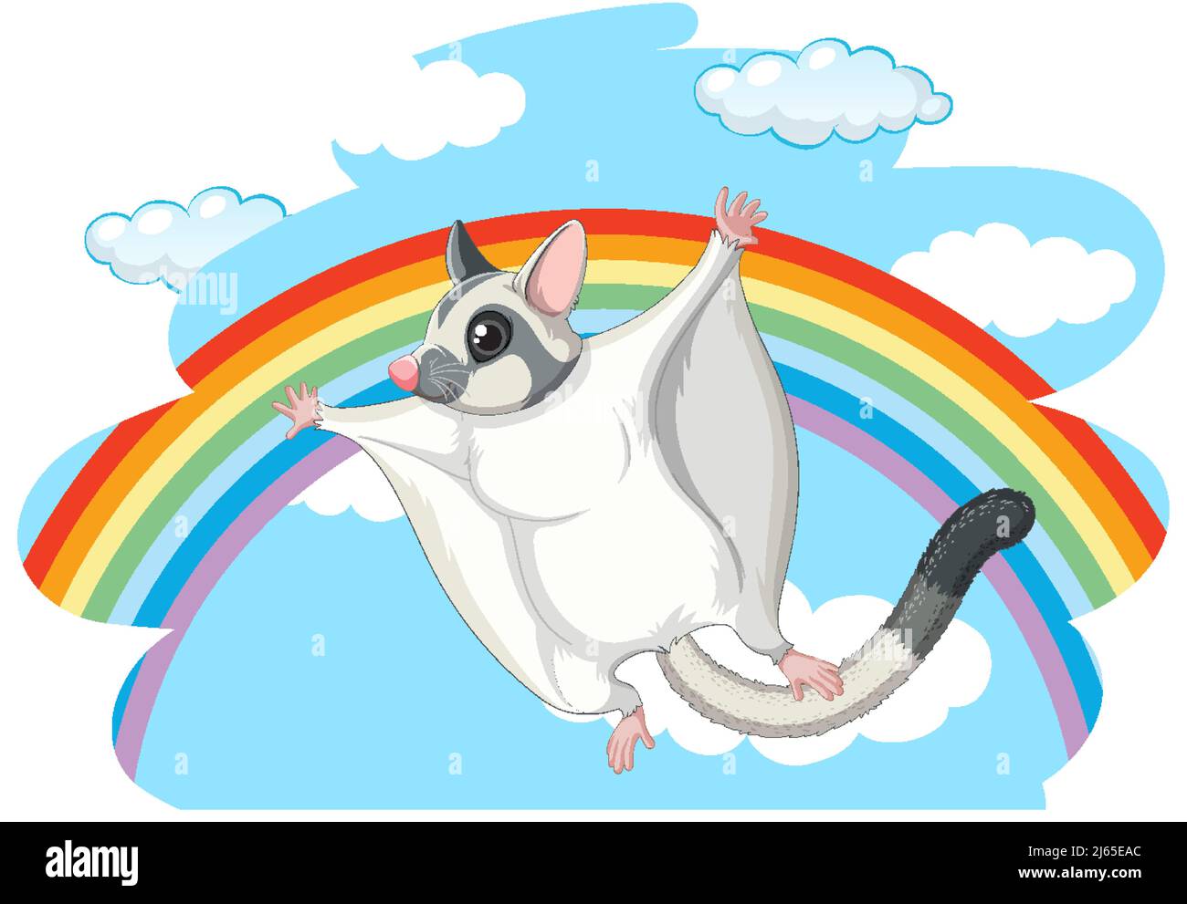 Rainbow sky background flying Cut Out Stock Images & Pictures - Alamy