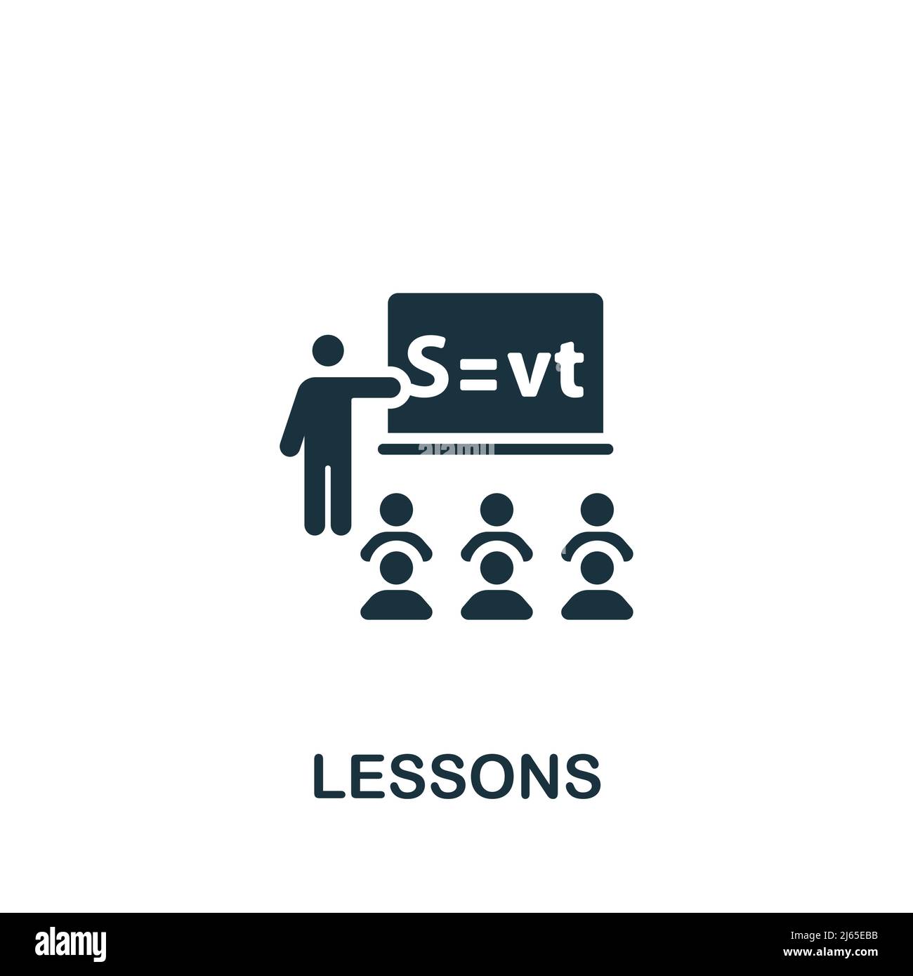 Lessons icon. Monochrome simple Business Training icon for templates ...
