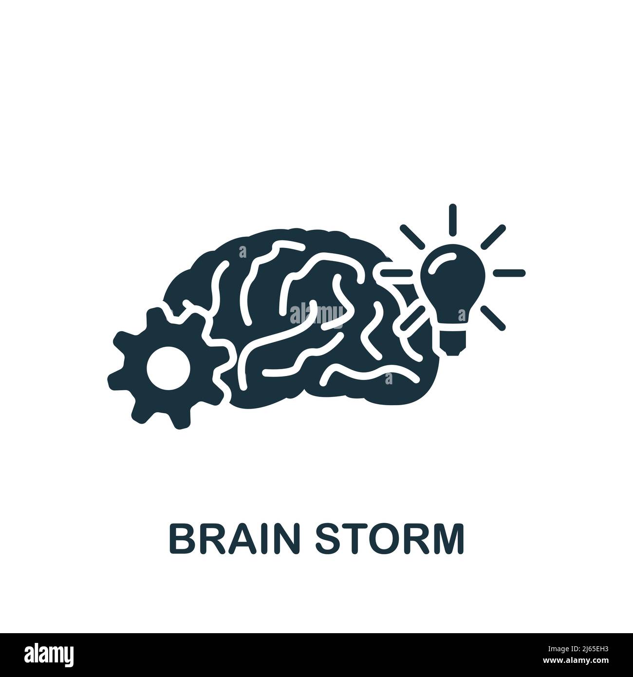 Brain Storm icon. Simple line element business motivation symbol for ...