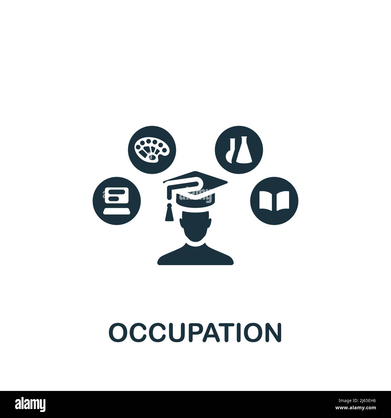 Occupation icon. Simple line element business training symbol for ...