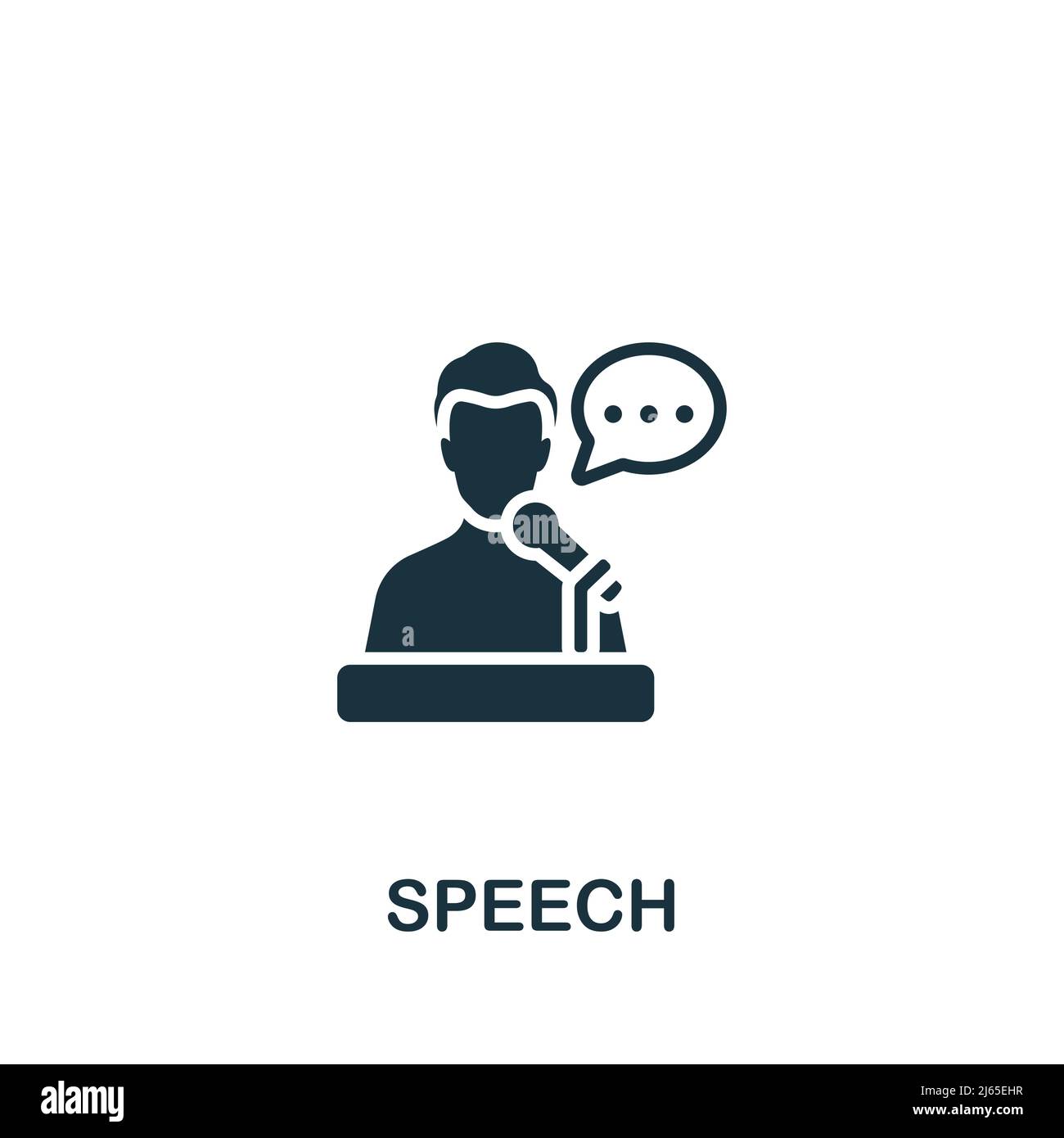 Speech icon. Simple line element business training symbol for templates ...