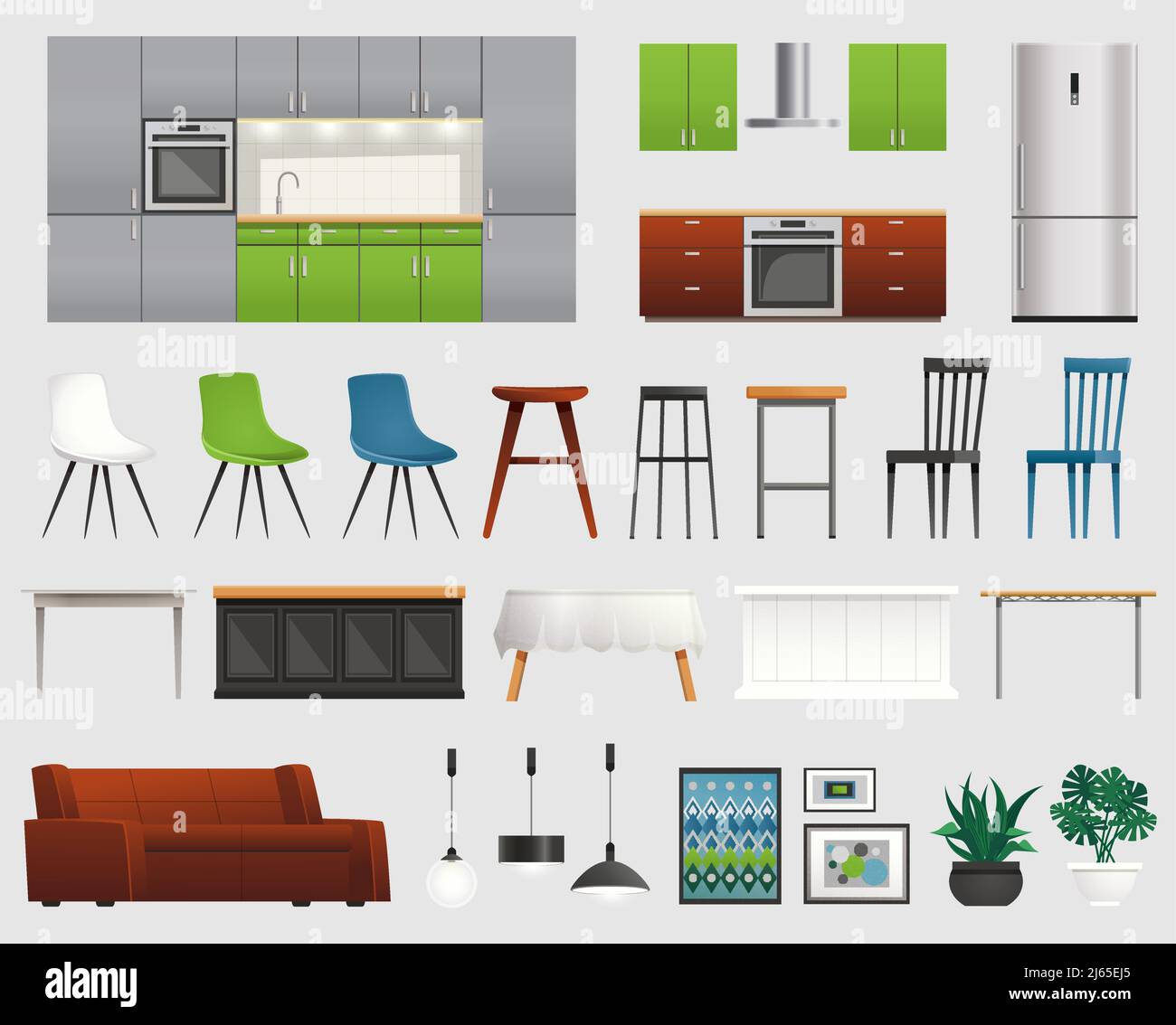 Luxury kitchen ideas Stock Vector Images - Alamy