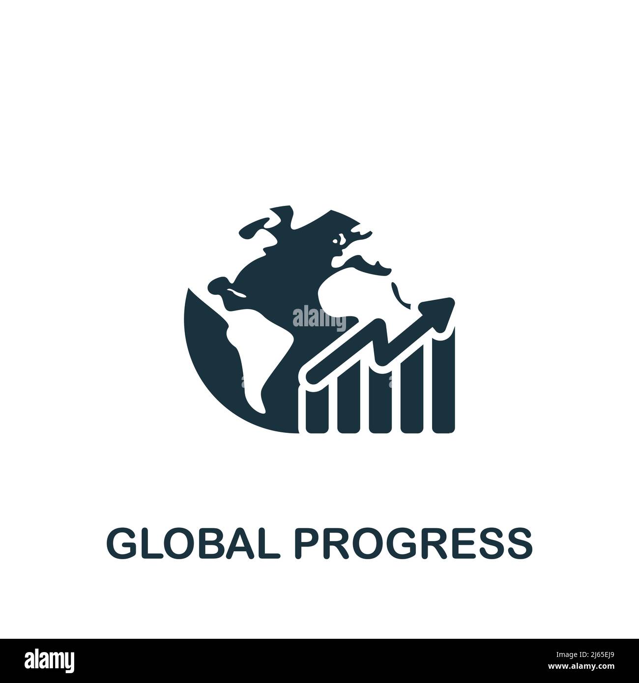 Global Progress icon. Simple line element business training symbol for ...