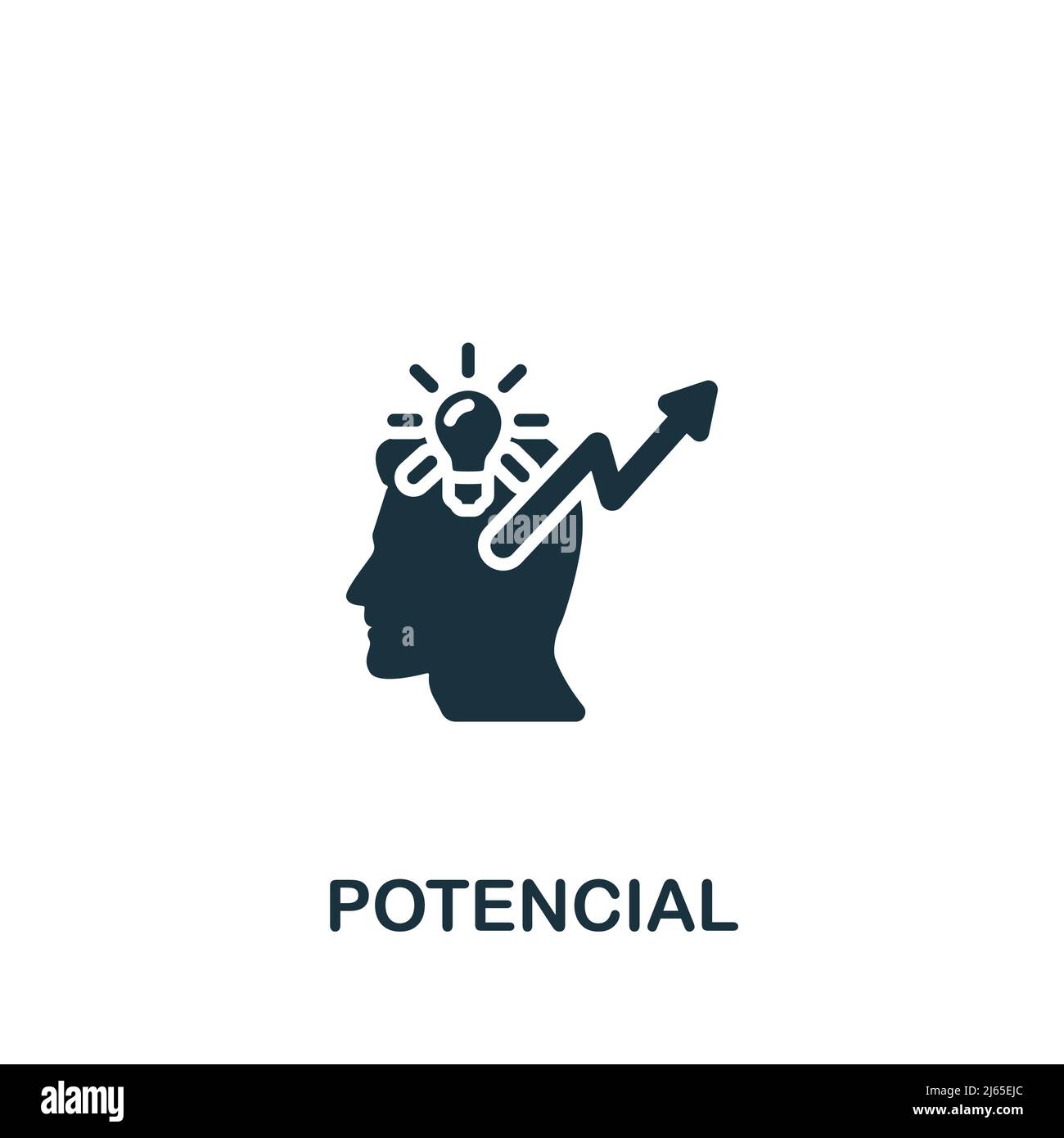 Potencial icon. Simple line element business training symbol for ...