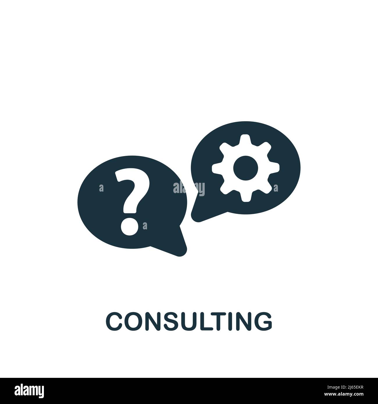 Consulting icon. Simple line element business training symbol for ...