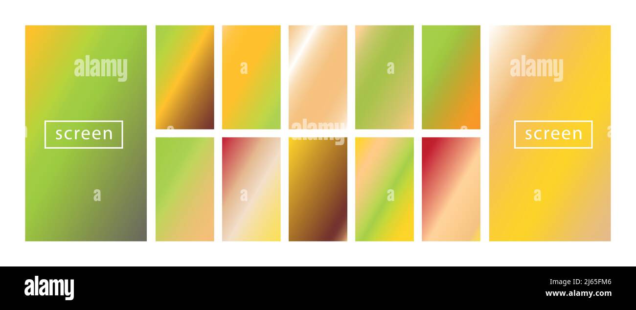 Mobile screen lock display collection of colorful backgrounds in trendy ...