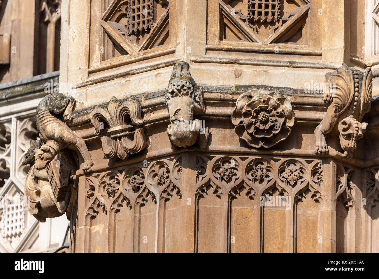 Gargoyle, animal detail on Westminster Abbey. Gothic abbey church in ...