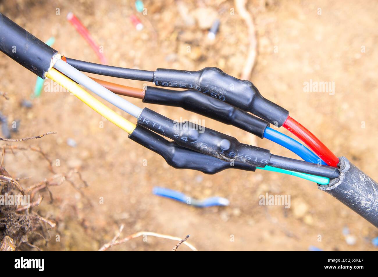 damaged underground cables when digging, snapped, broken power line cable, wiring, broken power ...