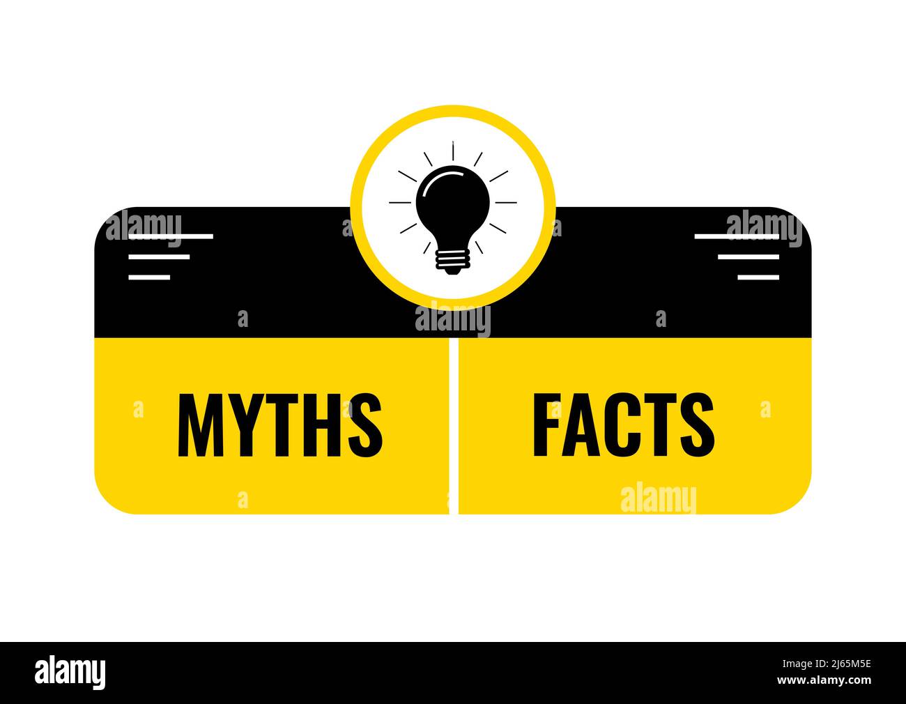 Fact and myth with lightbulb icon vector set Stock Vector Image & Art ...
