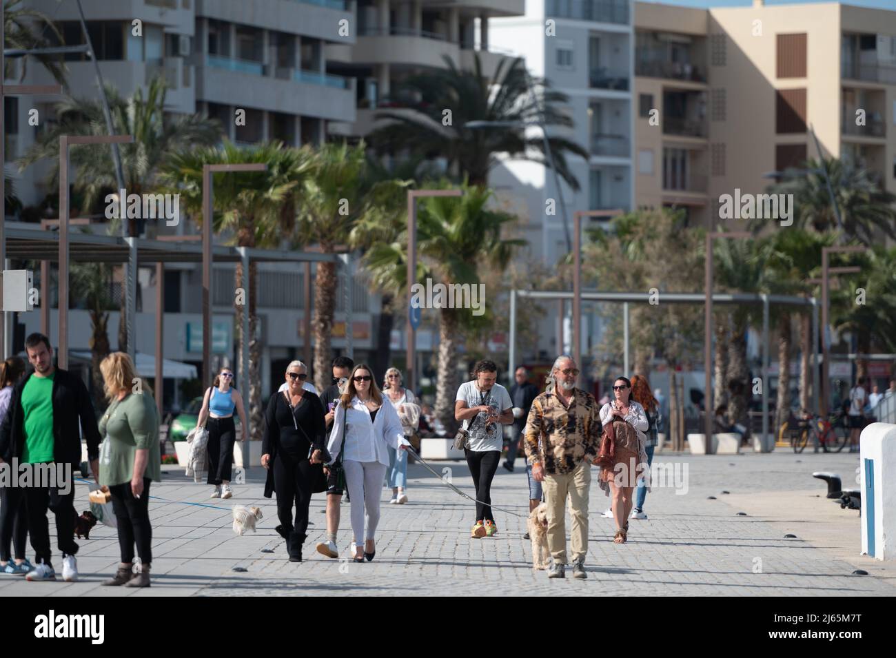 Ibiza, Spain : 2022 April 18: People in the street at Eivisa City on ...