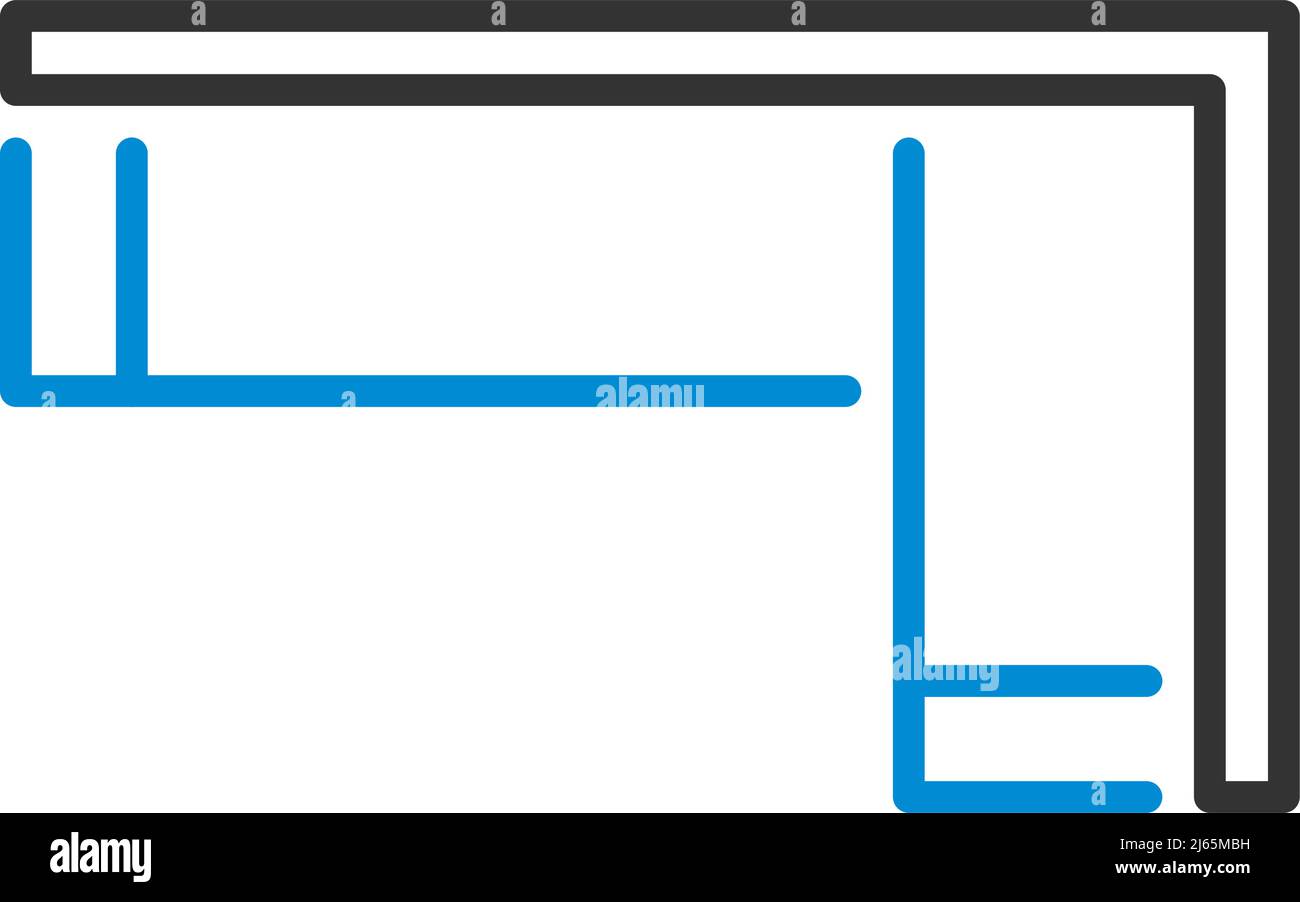 Corner Sofa Icon. Editable Bold Outline With Color Fill Design. Vector ...