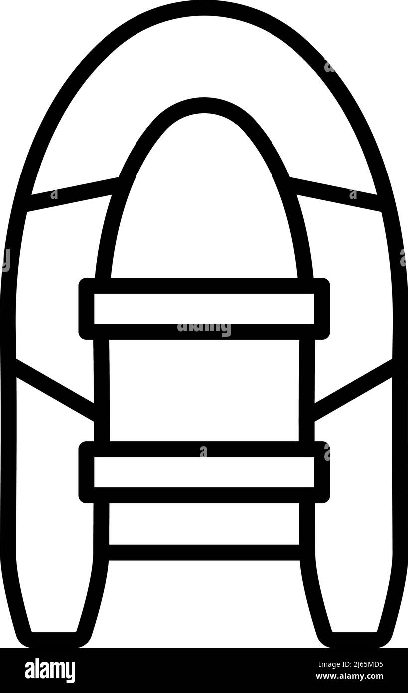 Icon Of Rubber Boat. Bold outline design with editable stroke width ...