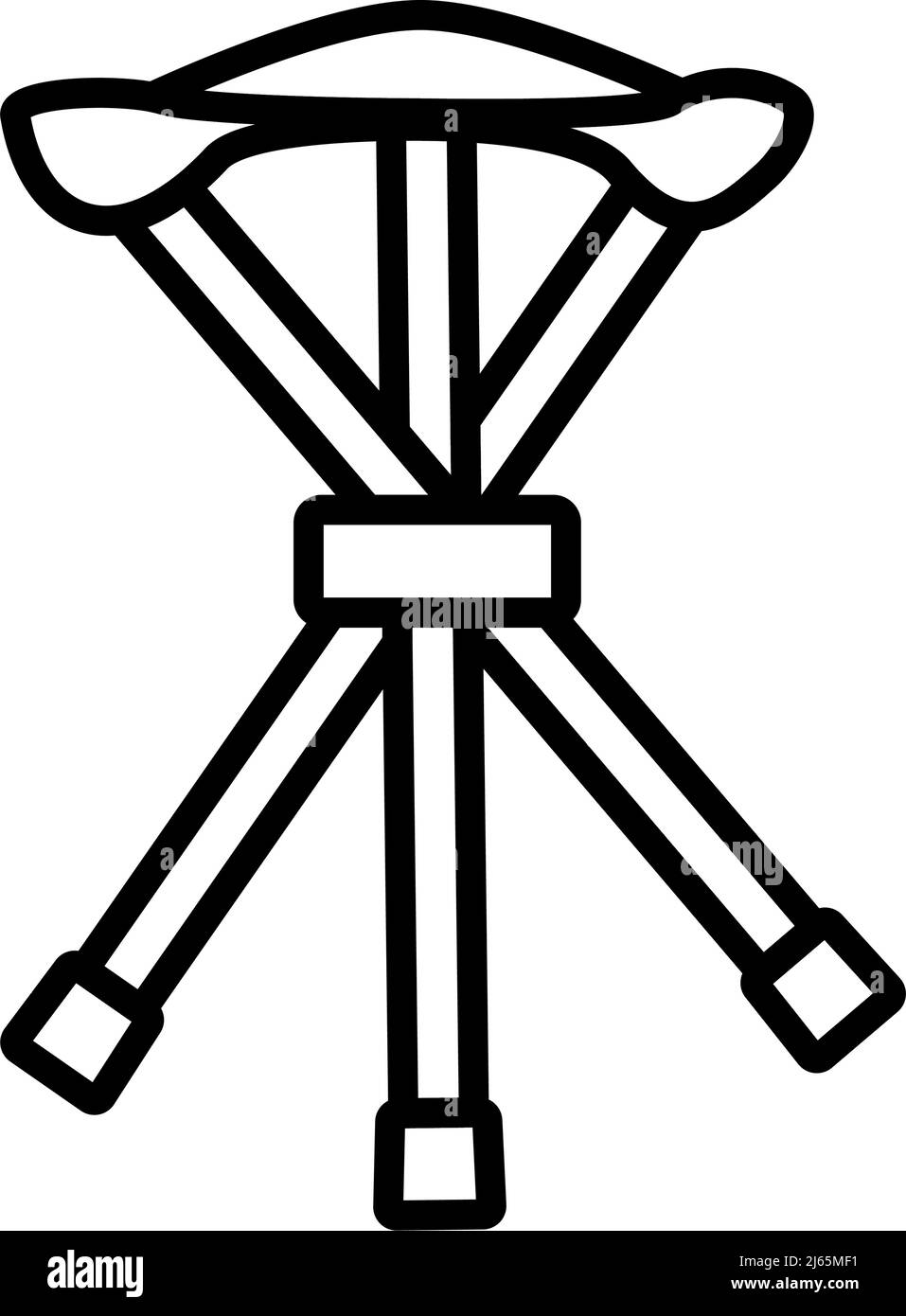 Icon Of Fishing Folding Chair. Bold outline design with editable stroke ...