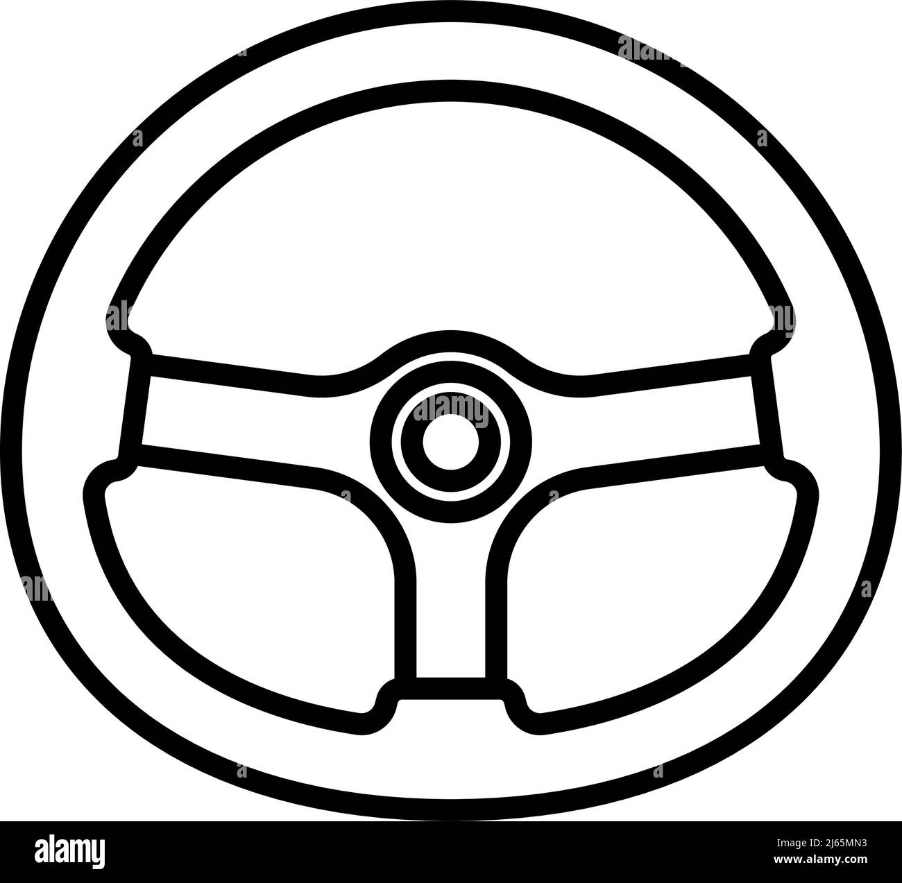 Icon Of Steering Wheel. Bold outline design with editable stroke width ...