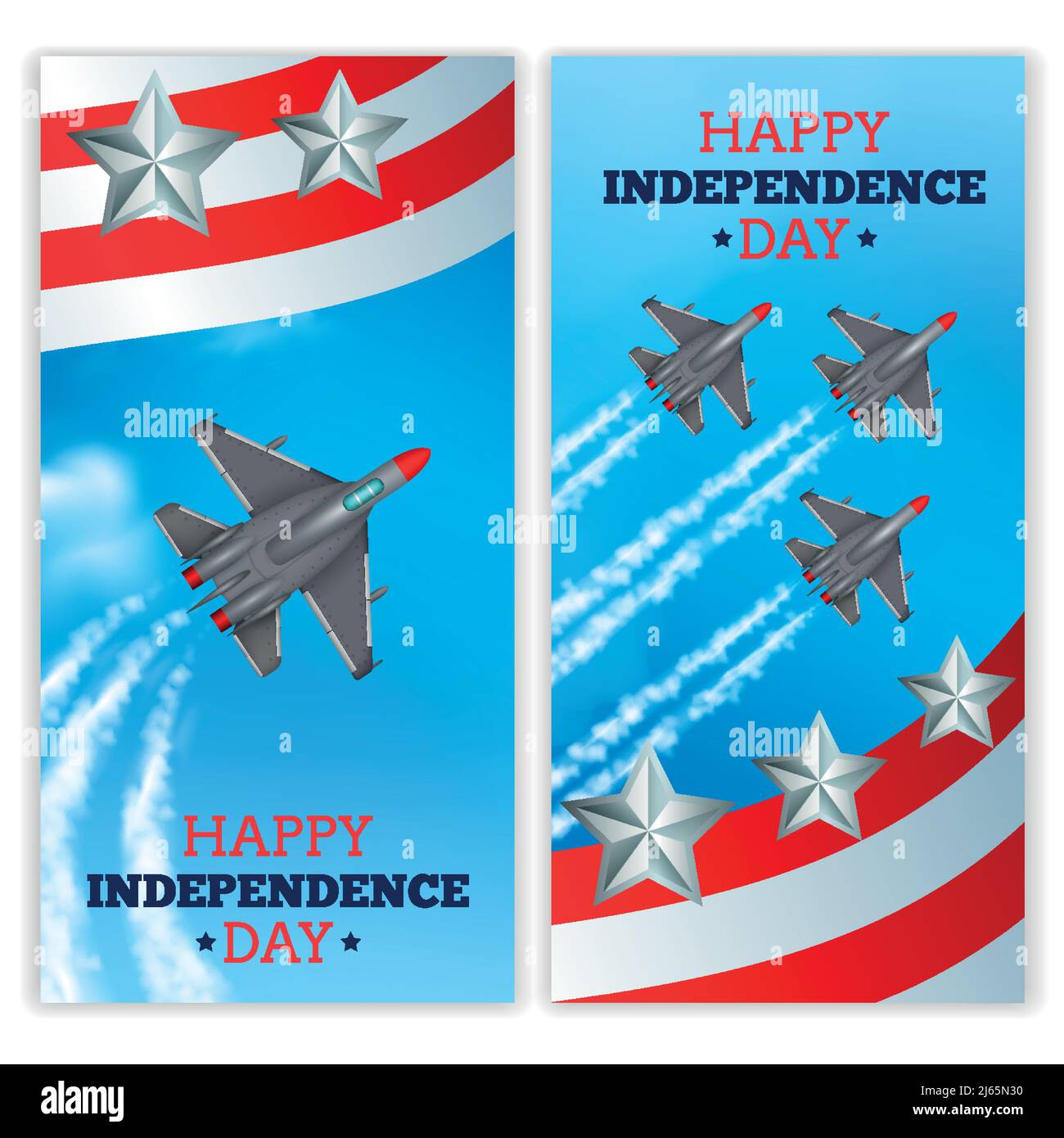 Independence day celebration military airshow 2 realistic vertical ...