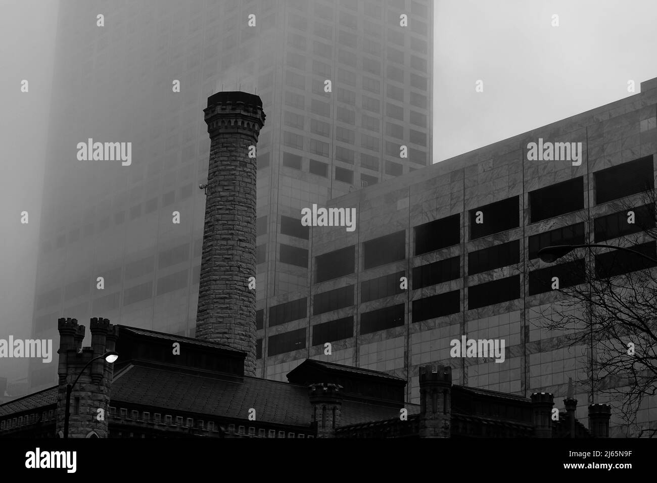 Chicago’s famous historical landmark The Watertower stone building ...