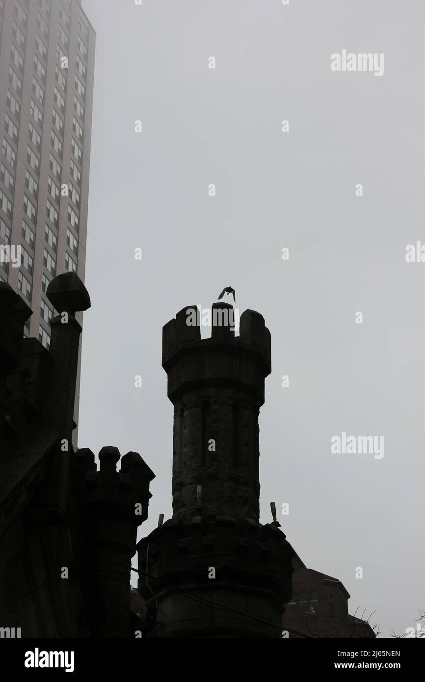 Chicago’s famous historical landmark The Watertower stone building ...