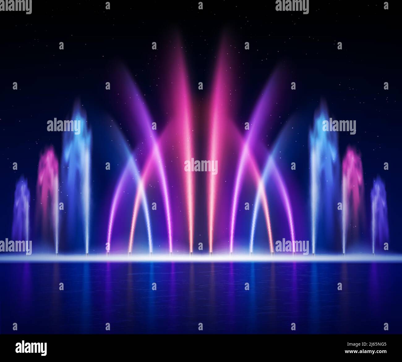 Large multi colored decorative dancing water jet led light fountain ...