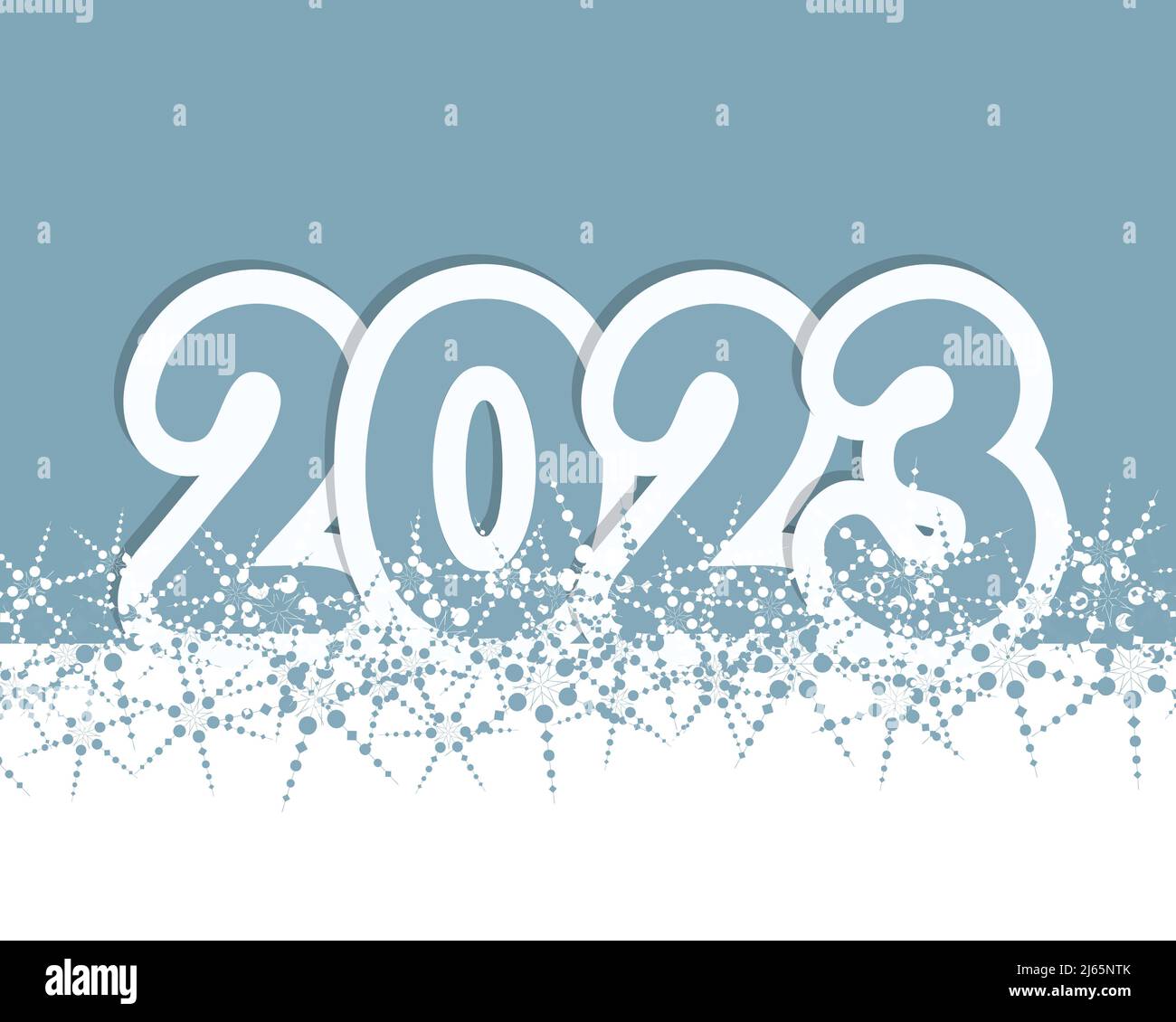 Background winter 2023 blue with snowflakes, banner, backdrop. Vector ...