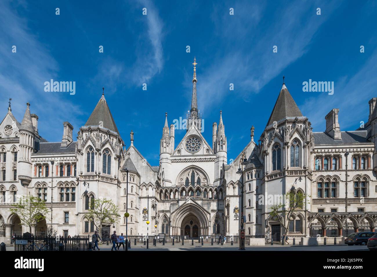 Main facade of the Royal Courts of Justice in Strand, London, England ...