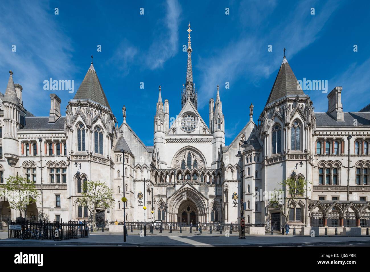 Main facade of the Royal Courts of Justice in Strand, London, England ...
