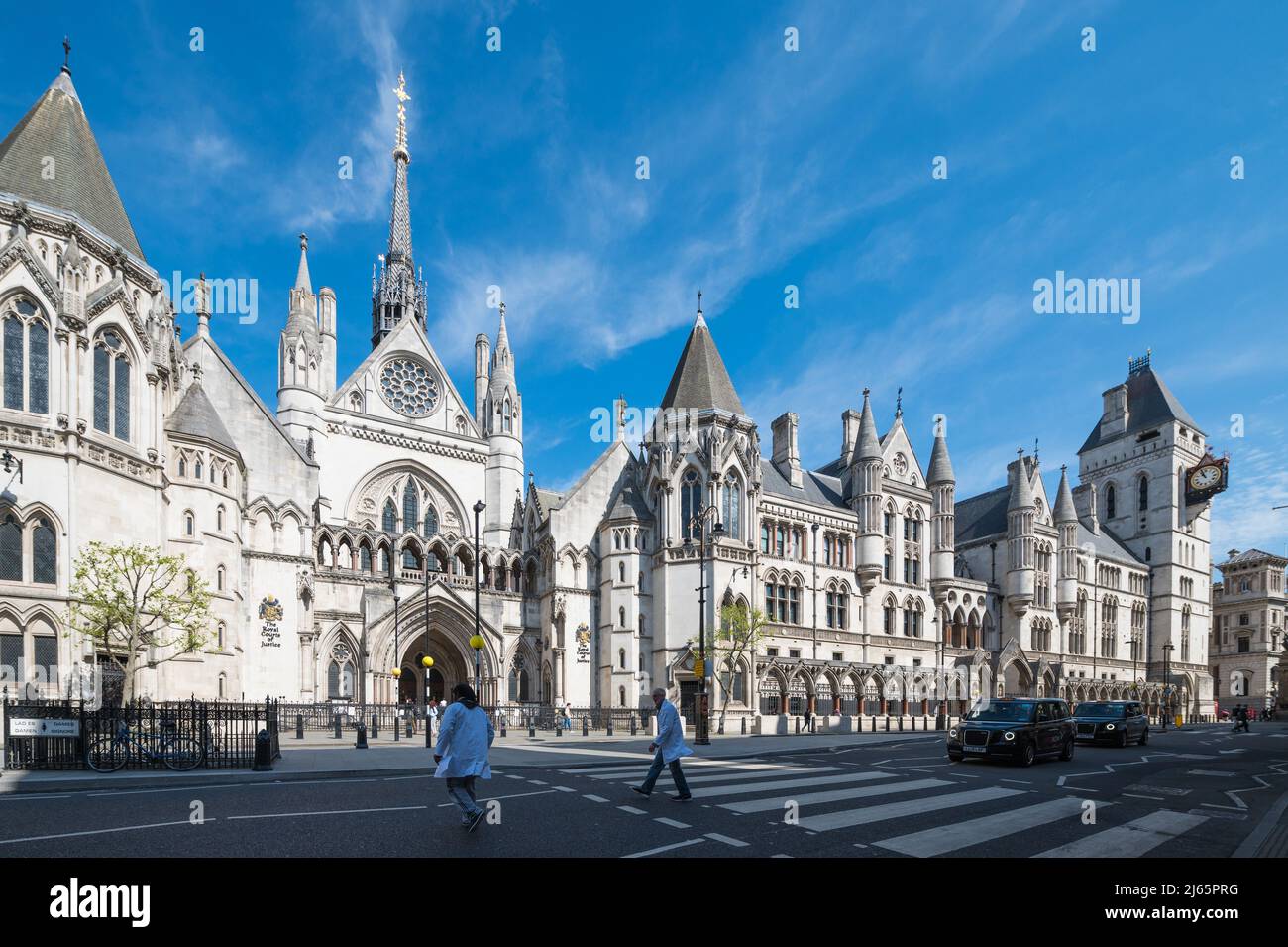 Main facade of the Royal Courts of Justice in Strand, London, England ...