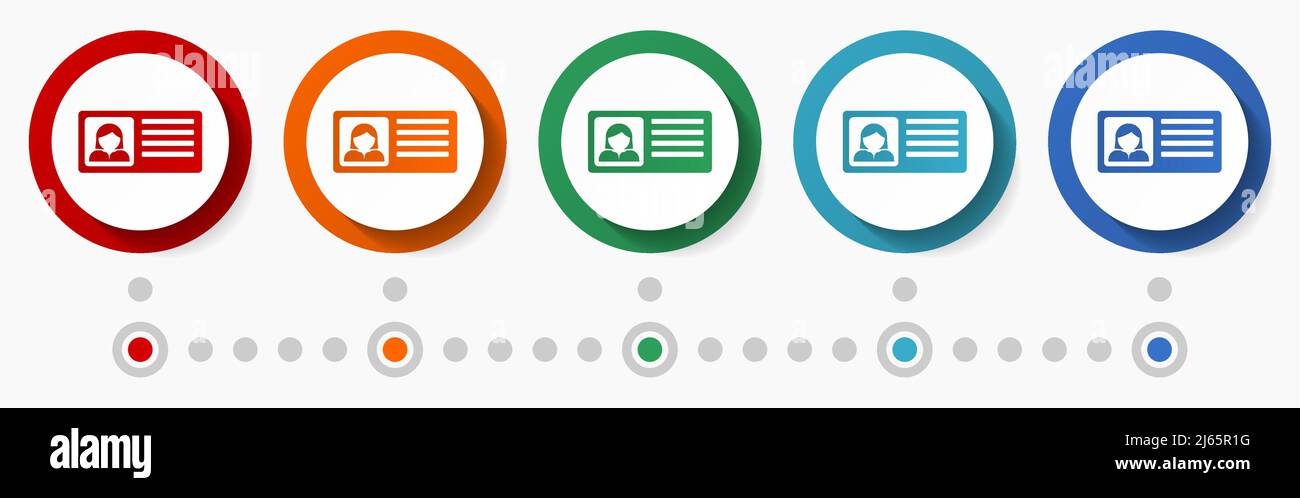 Identity card concept vector icon set, infographic template, flat ...
