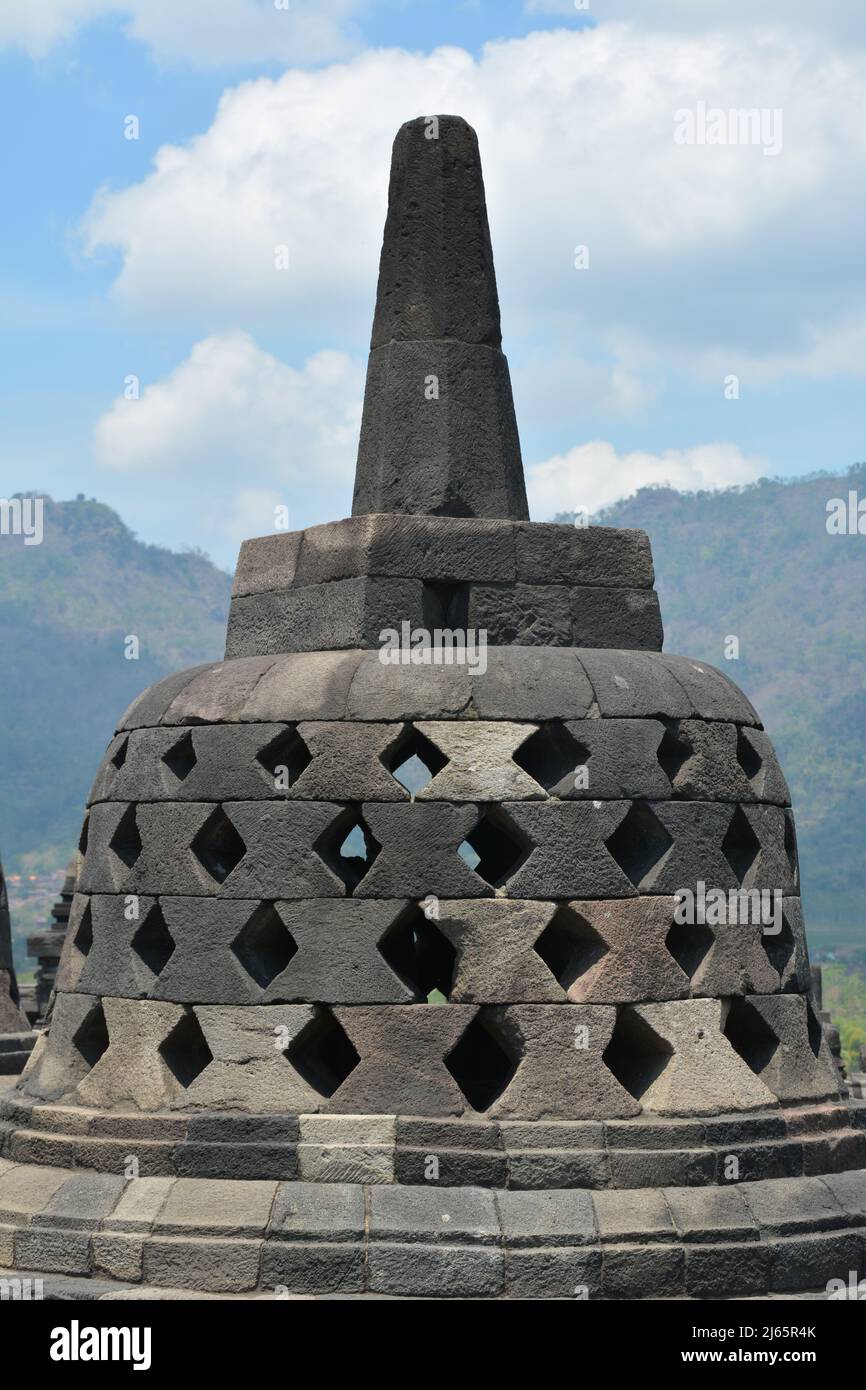 The Stupas and Courtyard of the Borobudur Temple Grounds Stock Photo ...