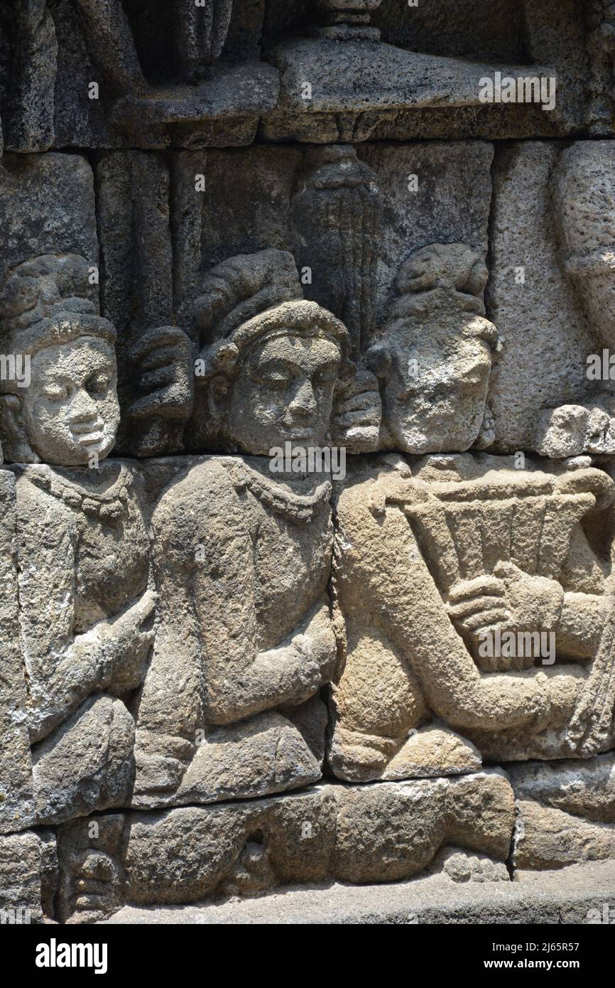 The Stone Carvings of Borobudur Temple, Java, Indonesia Stock Photo - Alamy
