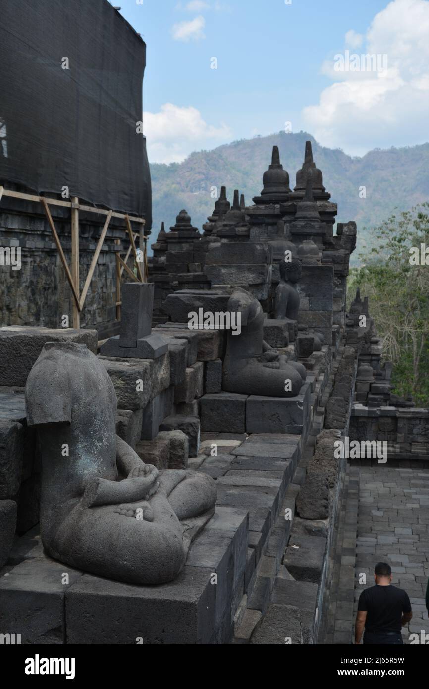 The Stone Carvings of Borobudur Temple, Java, Indonesia Stock Photo - Alamy