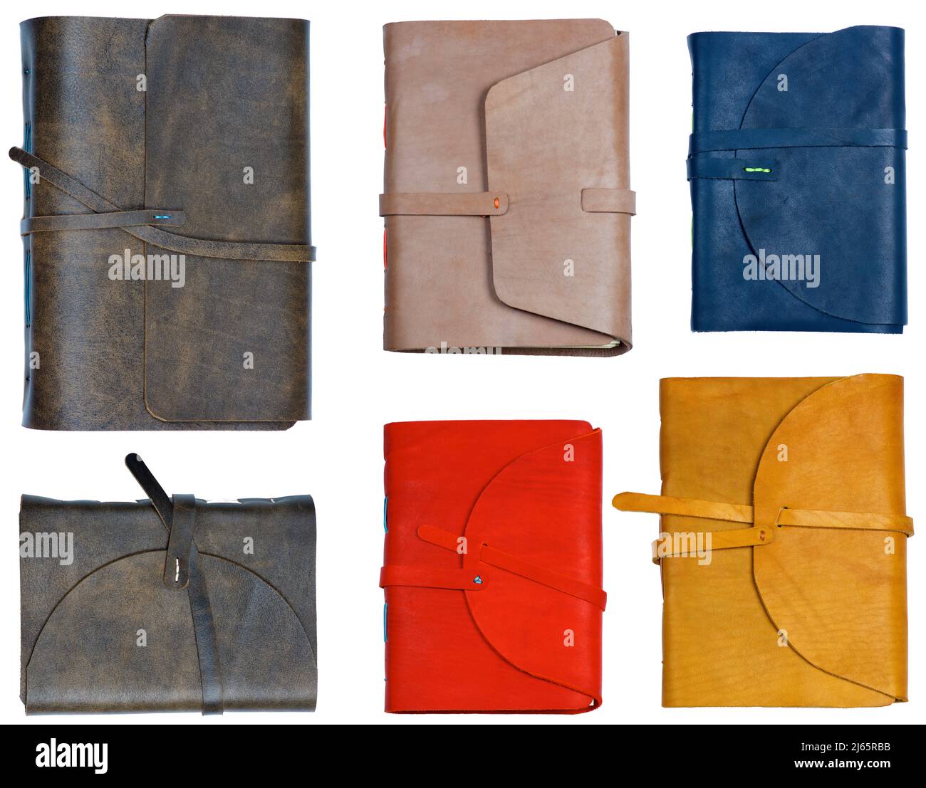 Collection of Colorful Handmade Luxury Leather Notepads isolated on ...