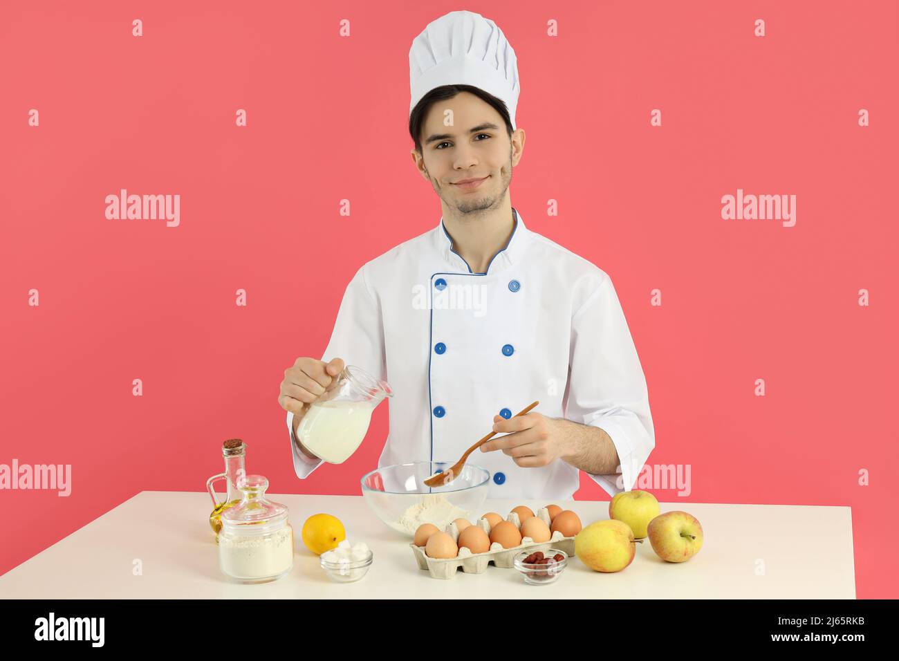 Concept of profession, young attractive male chef Stock Photo - Alamy