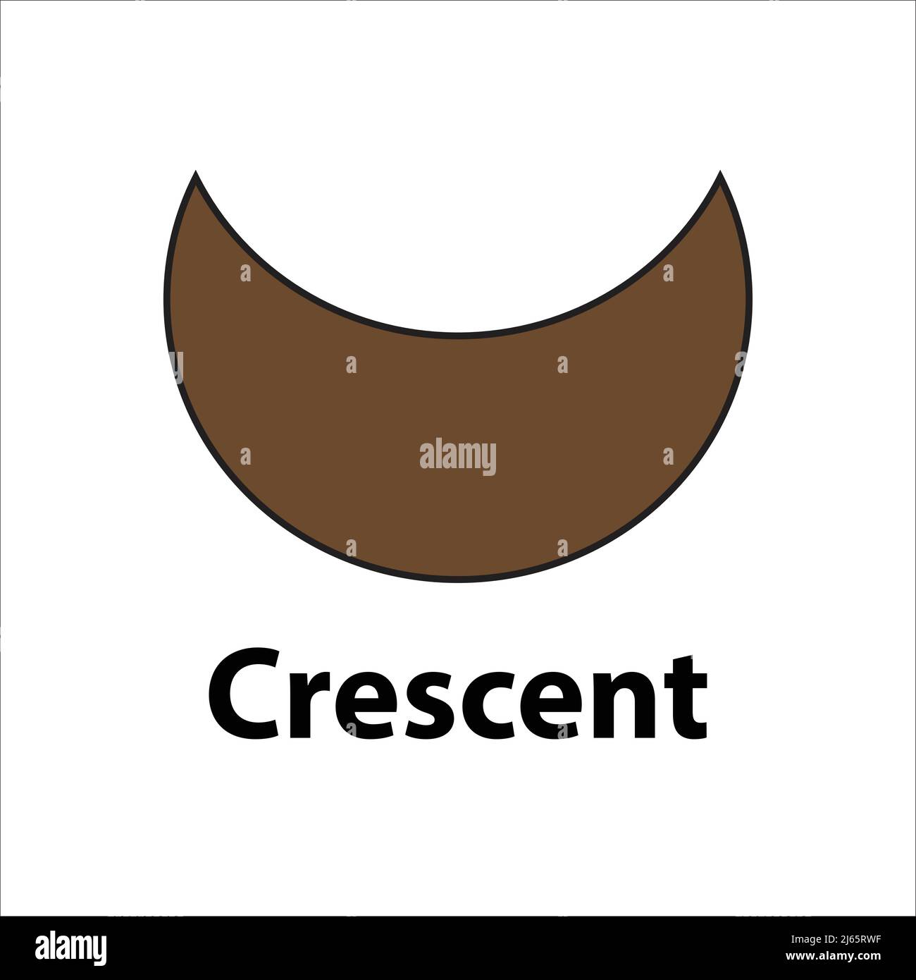 Crescent geometric shape. brown color vector Stock Vector Image & Art ...