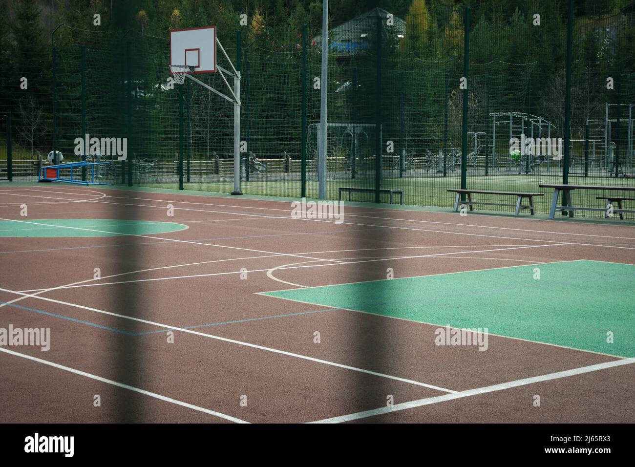 New modern basketball playground with modern markup Stock Photo - Alamy