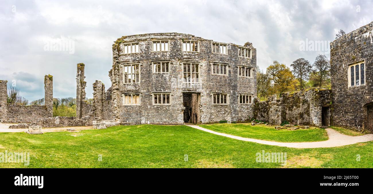 Panorama of Berry Pomeroy Castle, Totnes Devon, England Stock Photo - Alamy