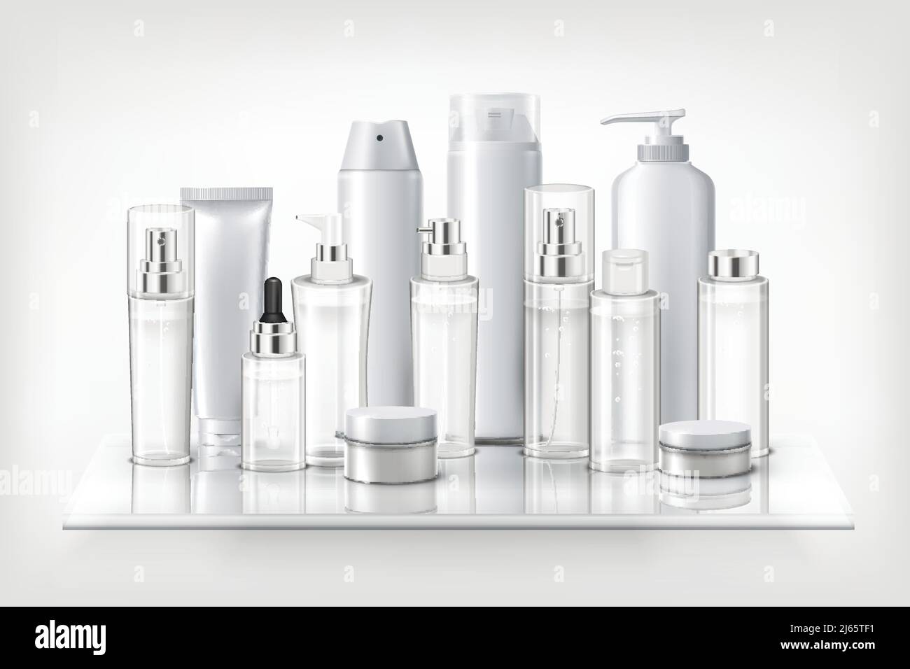 Cosmetics shelf bottles Stock Vector Images - Alamy